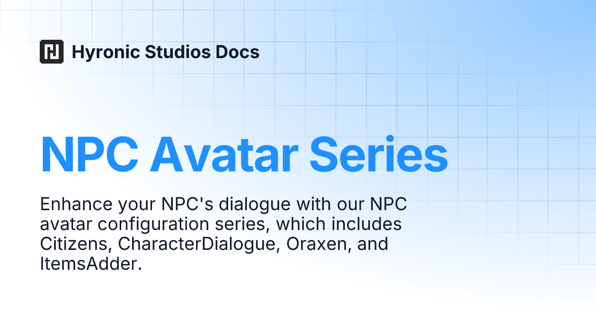 NPC Avatar Series | Hyronic Studios Docs